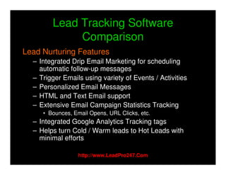 Lead Tracking Software Comparison | PDF