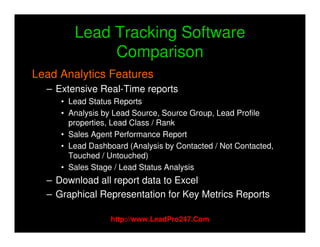 Lead Tracking Software Comparison | PDF
