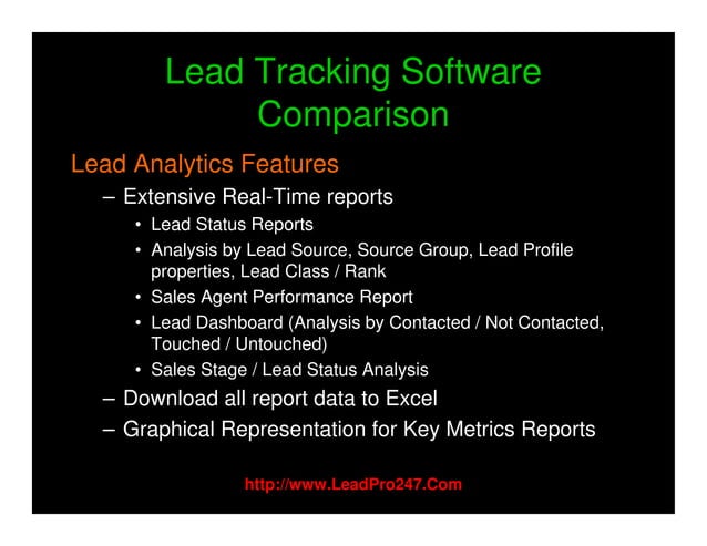 Lead Tracking Software Comparison | PPT