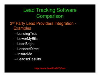 Lead Tracking Software Comparison | PDF