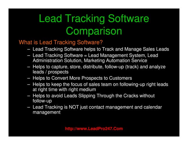 Lead Tracking Software Comparison | PDF