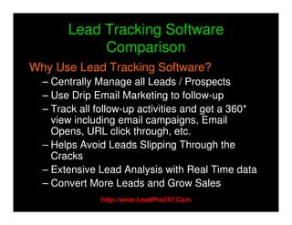 Lead Tracking Software Comparison | PDF