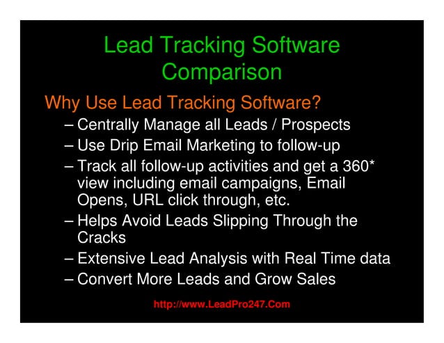 Lead Tracking Software Comparison | PPT