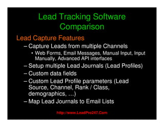 Lead Tracking Software Comparison | PDF