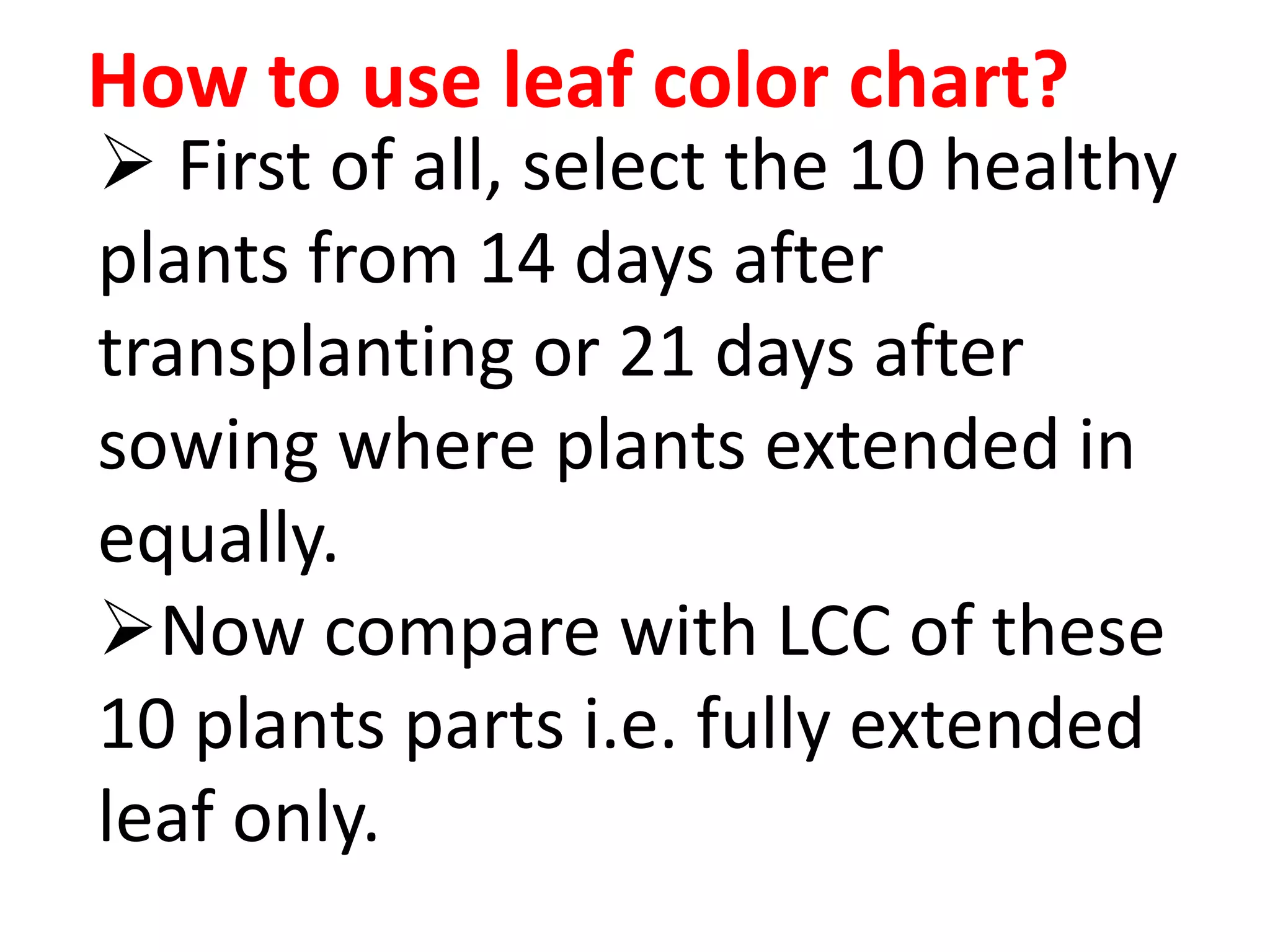 Leaf Color chart (LCC) | PPTX