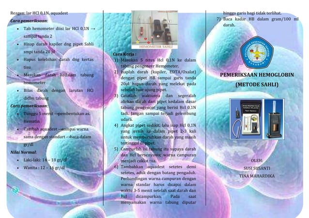 Leaflat pemeriksaan hb metode sahli | DOCX