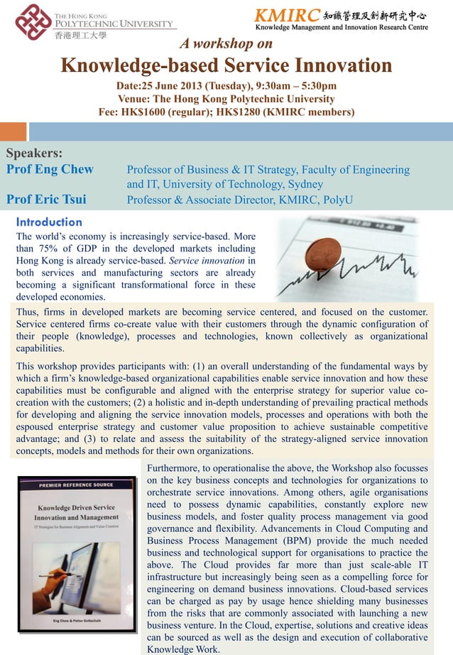 Workshop on Knowledge-based Service Innovation | PDF | Business I.T ...