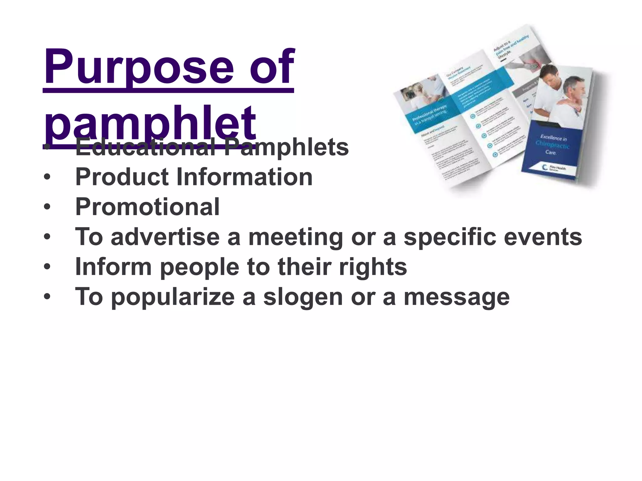 leaflet.and pamphlet pptx | PPTX