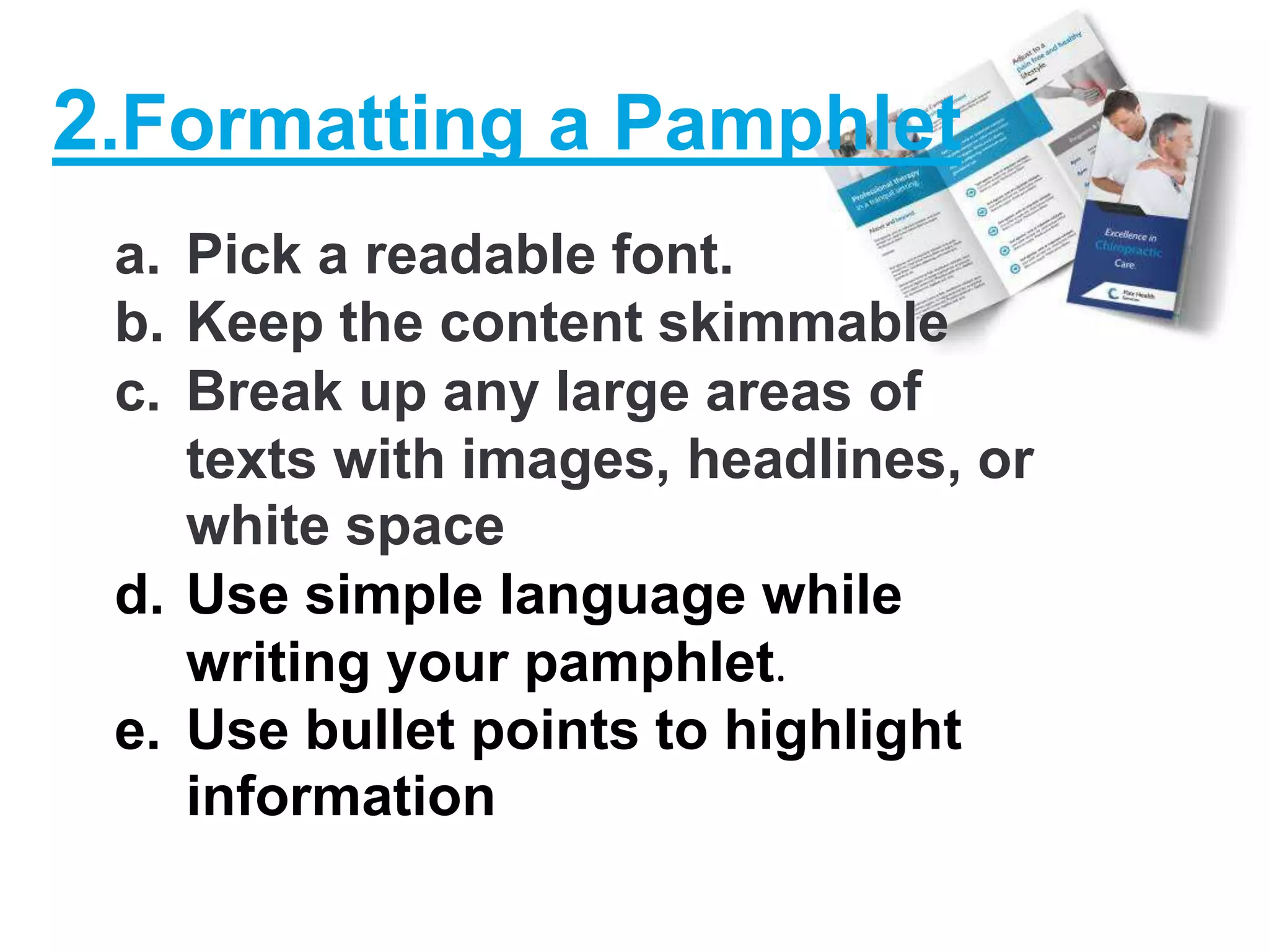 leaflet.and pamphlet pptx | PPTX