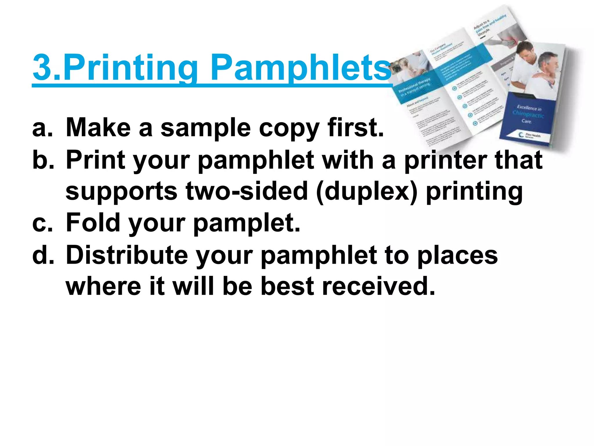 leaflet.and pamphlet pptx | PPTX