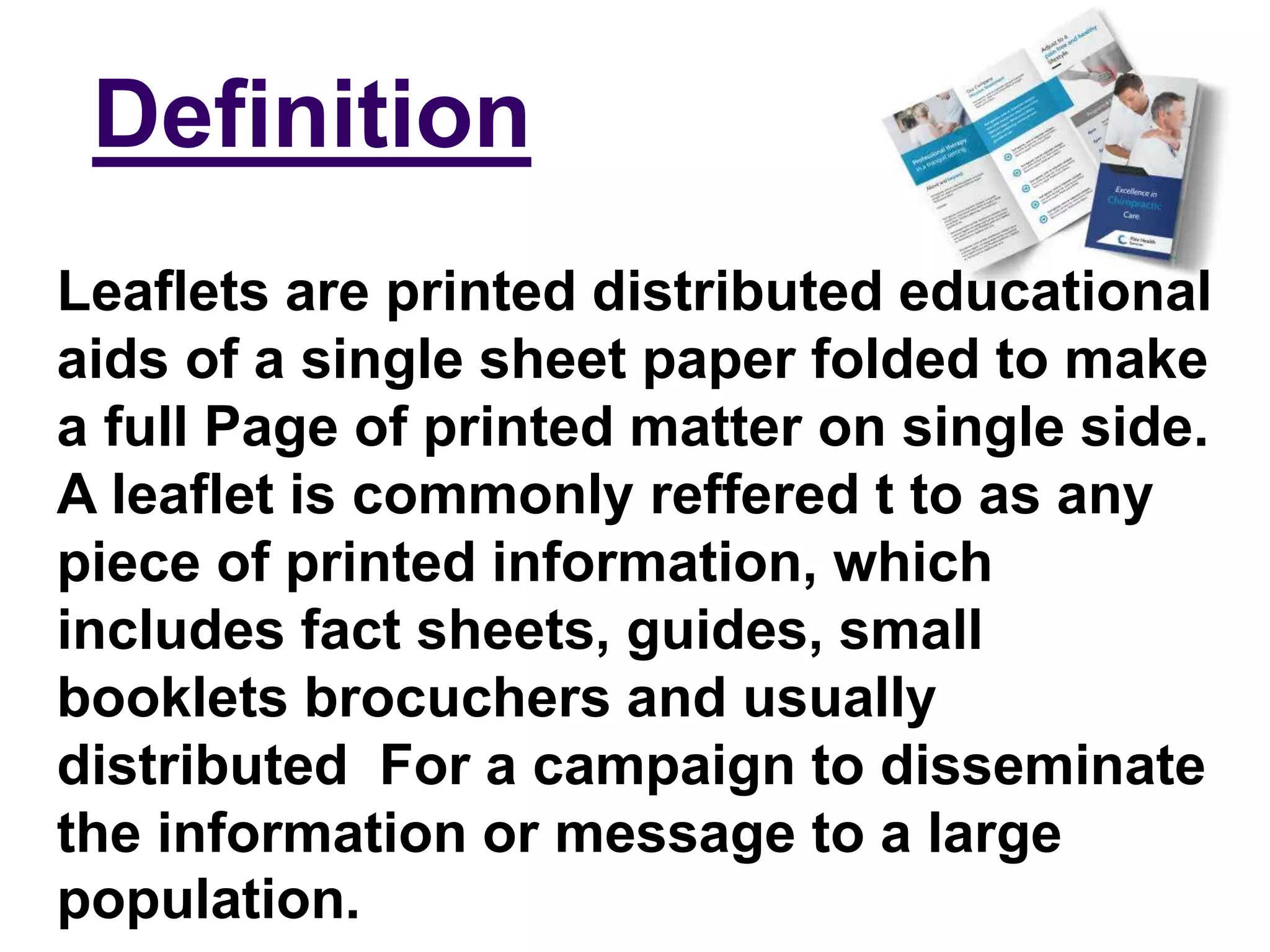 leaflet.and pamphlet pptx | PPTX