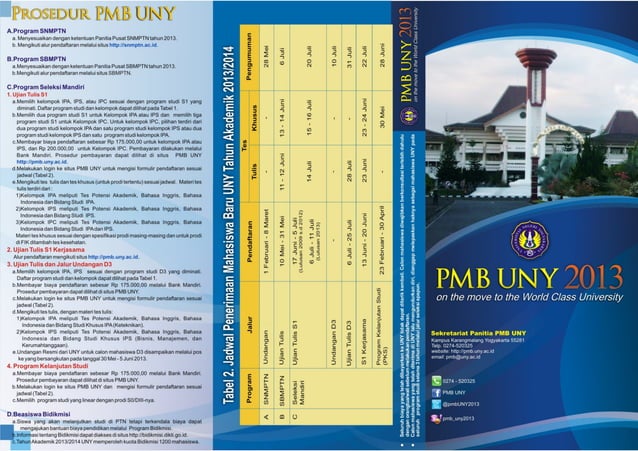 Leaflet pmb-uny-2013 | PDF