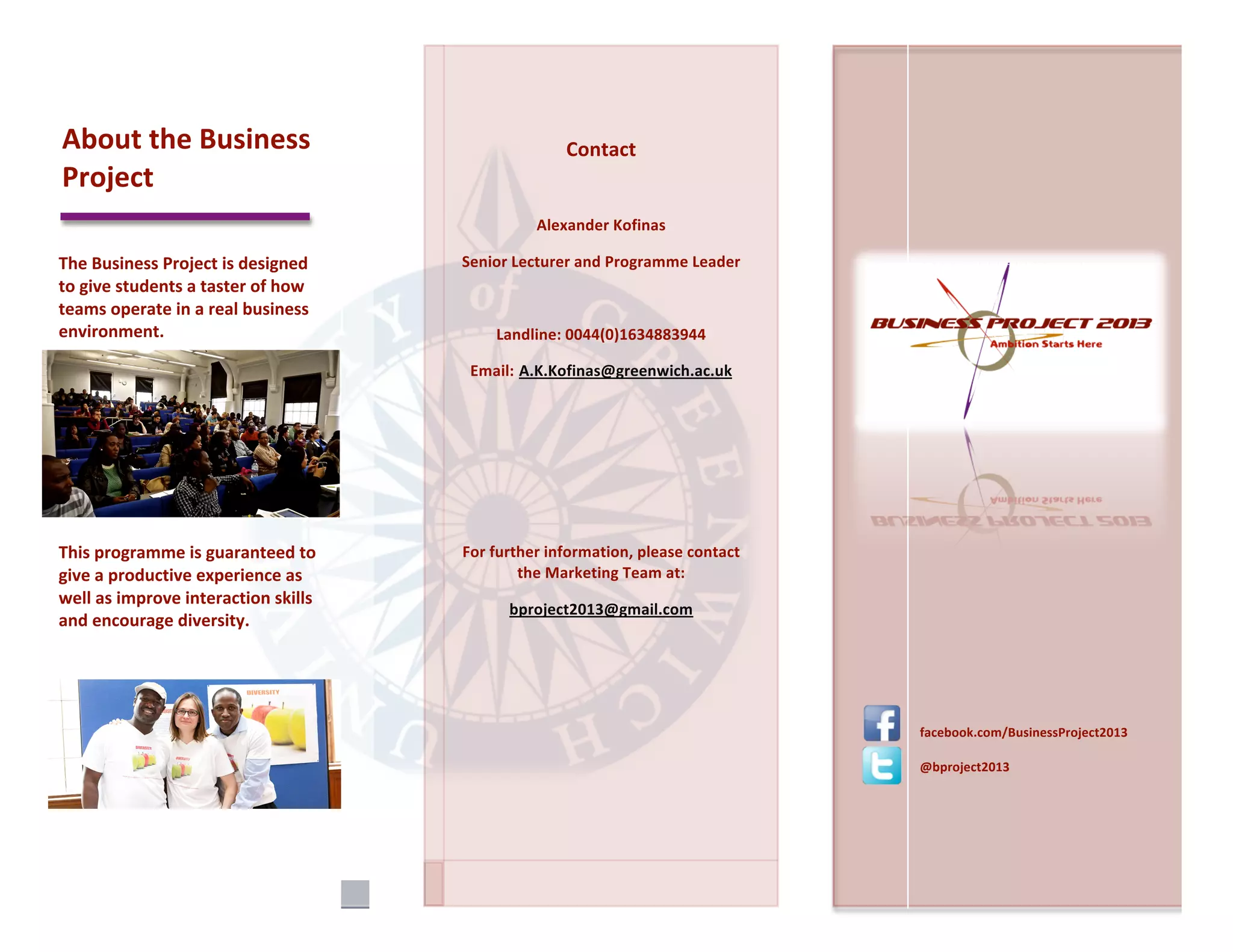 Business Project 2013 leaflet | PPT