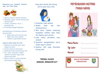 leaflet gizi ibu nifas | PPT