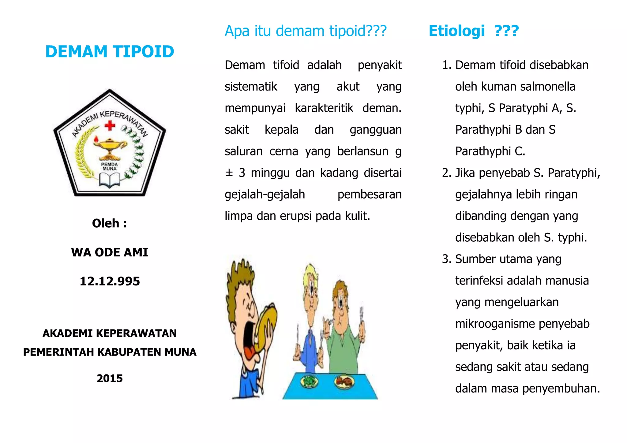 Leaflet demam tifoid akper | PPT