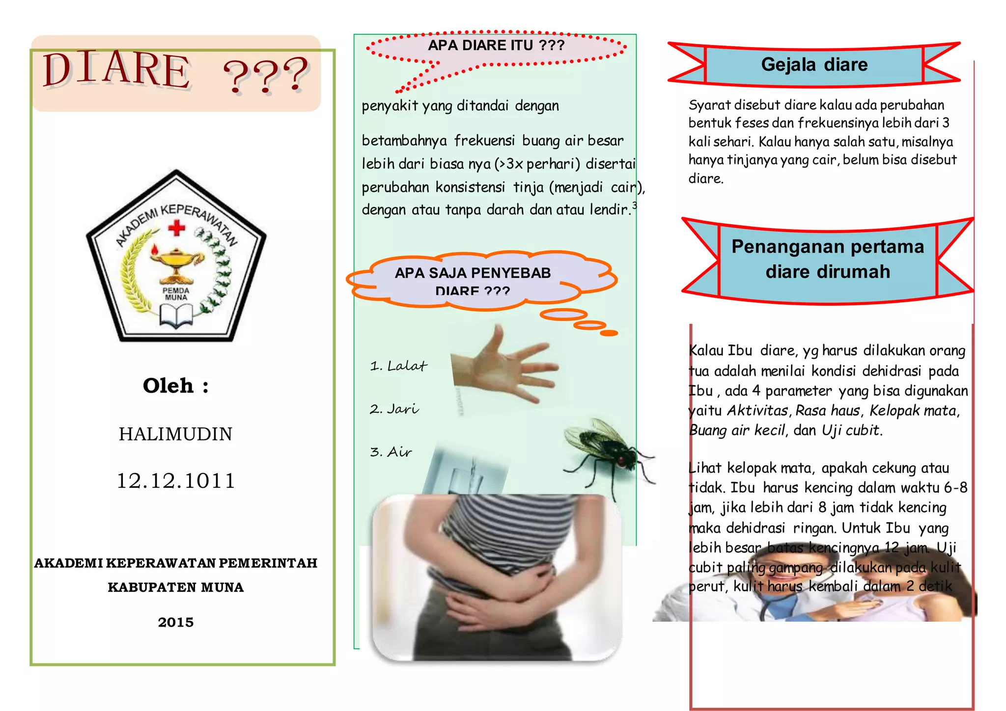 Leaflet diare pada ibu akper muna 2 | DOCX
