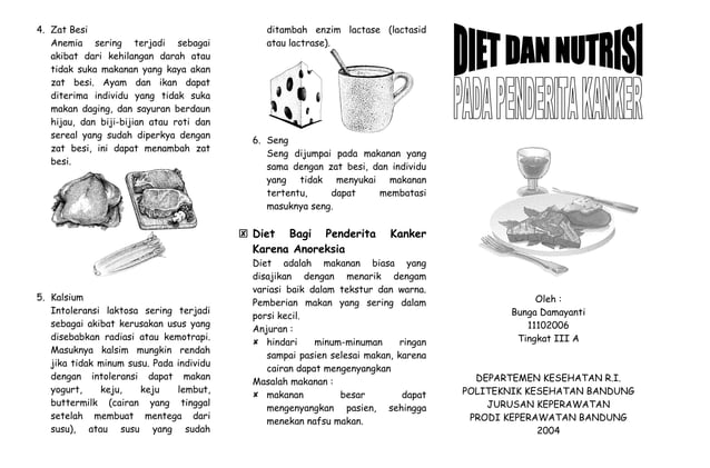 Leaflet diet & nutrisi pd penderita kanker Akper pemkab muna | DOC