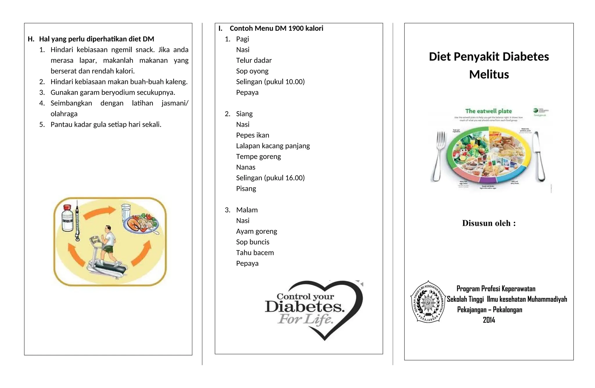 Leaflet Diet For Diabetes Mellitus type II | DOC