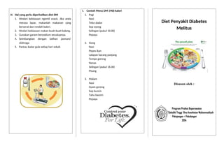Leaflet Diet For Diabetes Mellitus type II | PPT