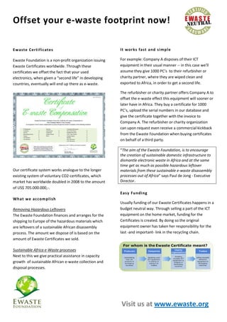 Leaflet Ewaste Foundation | PDF