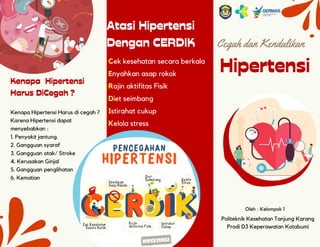 Leaflet Hipertensi - Brosur Promosi Kesehatan | PDF