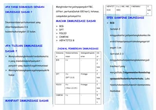 Leaf let imunisasi dasar | DOCX