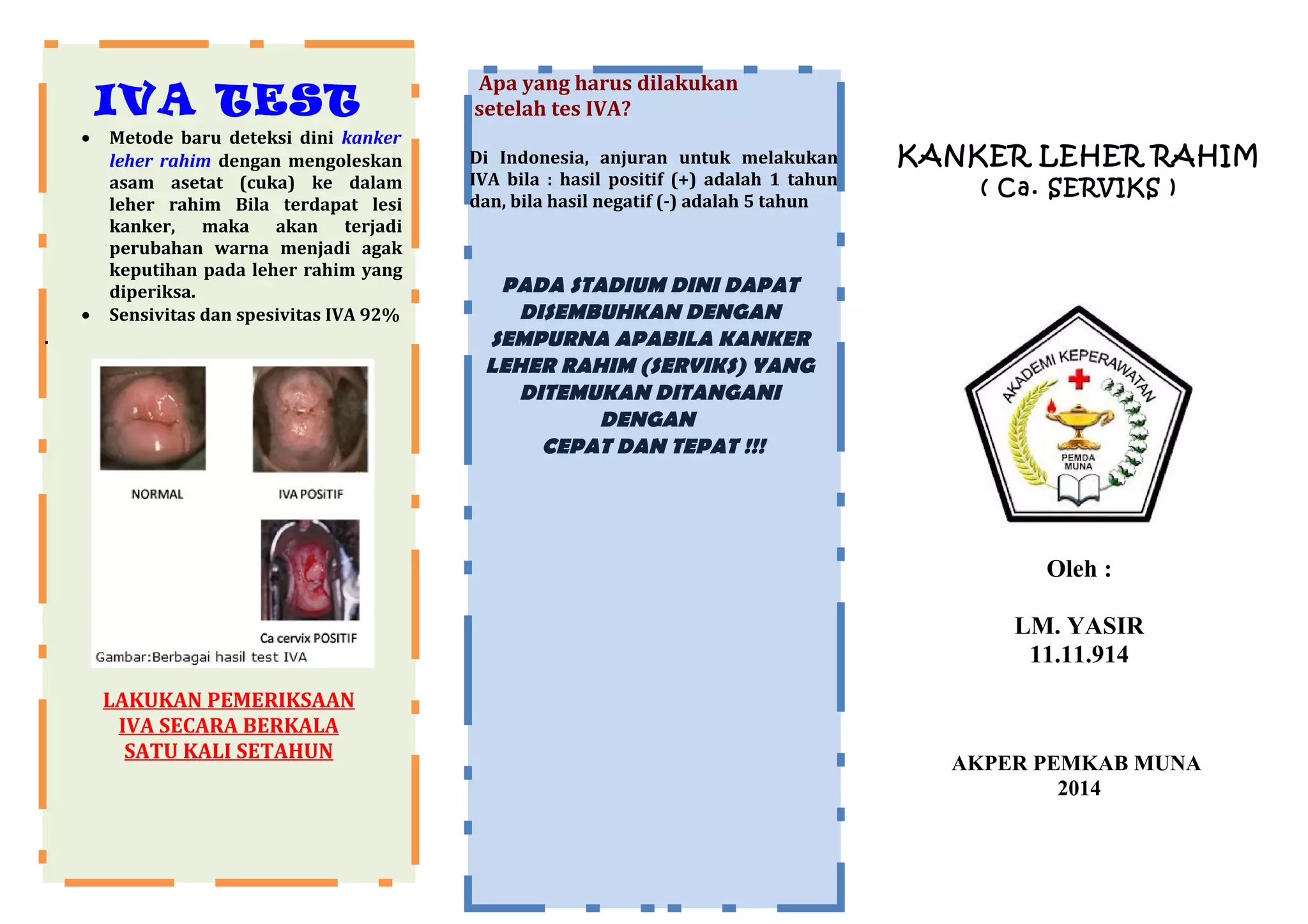 Leaflet kanker leher rahim | PPT