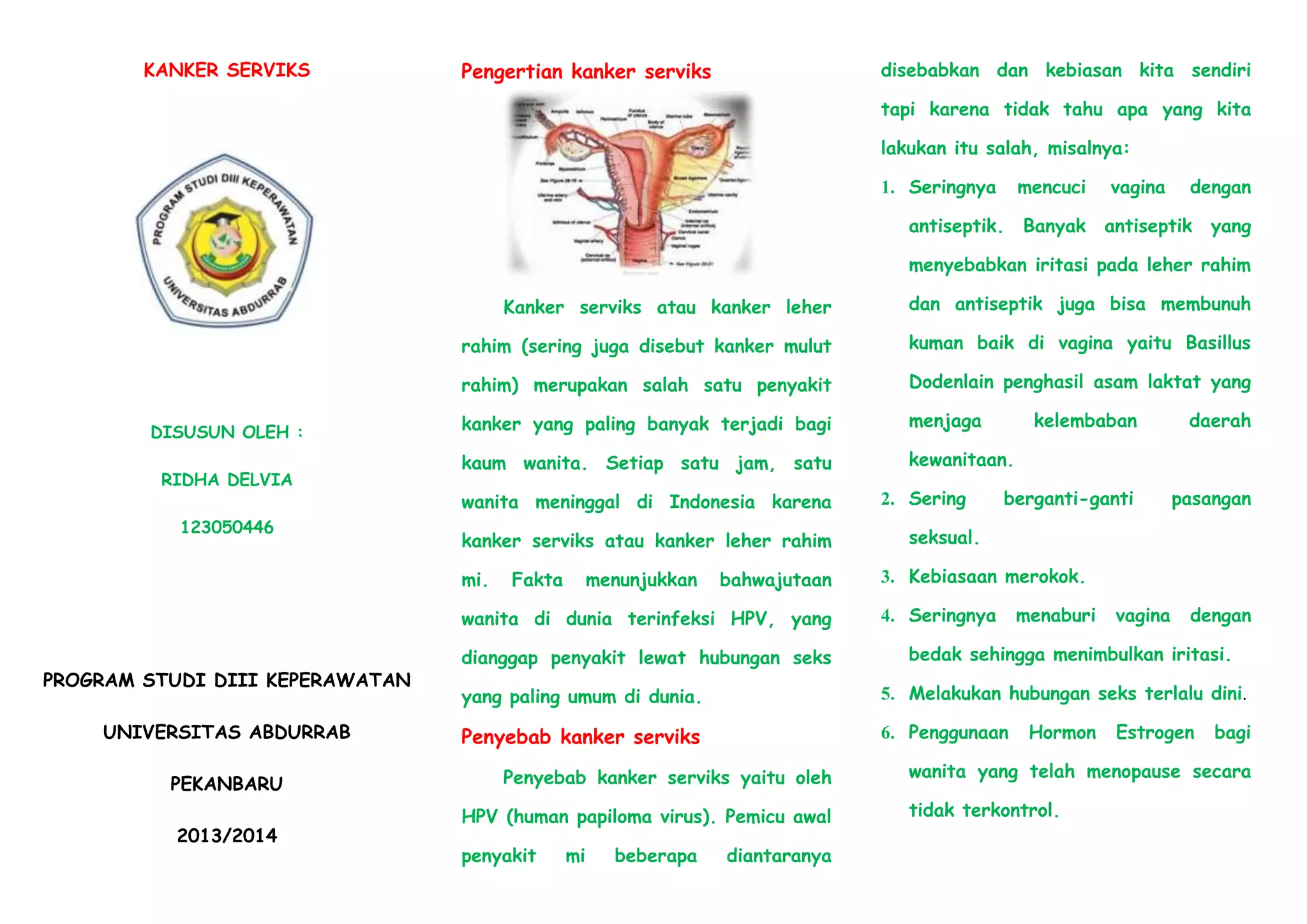 Leaflet kanker serviks | PPT