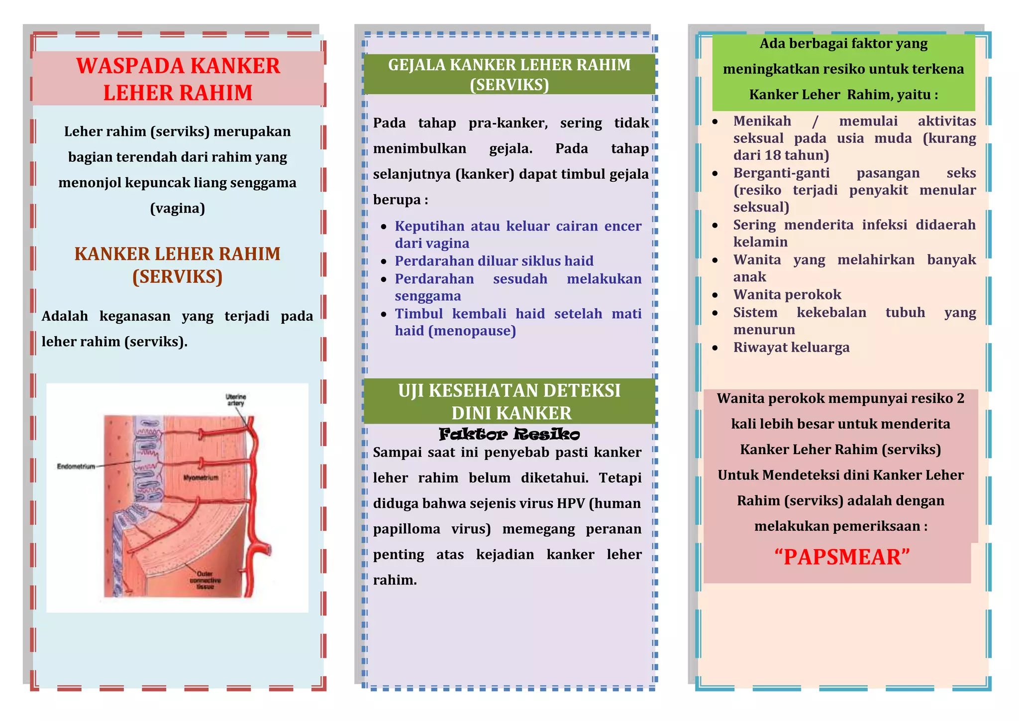 Leaflet kanker serviks | DOC