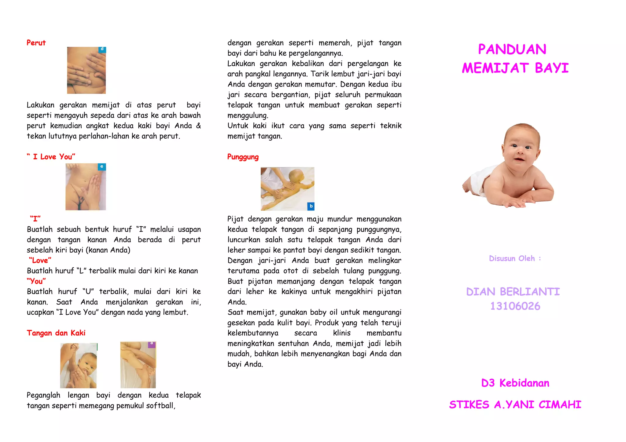Leaflet panduan pijat bayi | PPT
