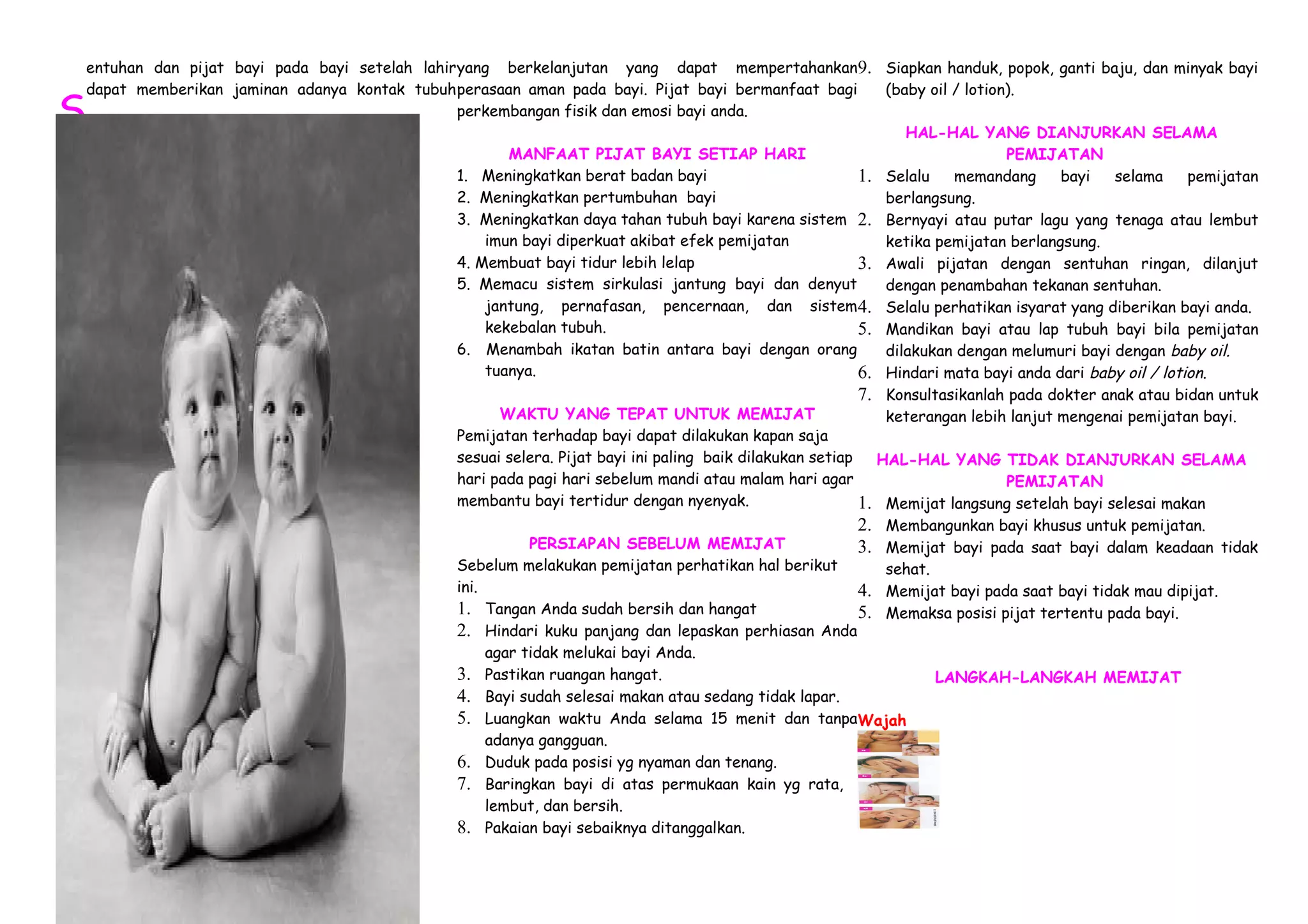 Leaflet panduan pijat bayi | RTF