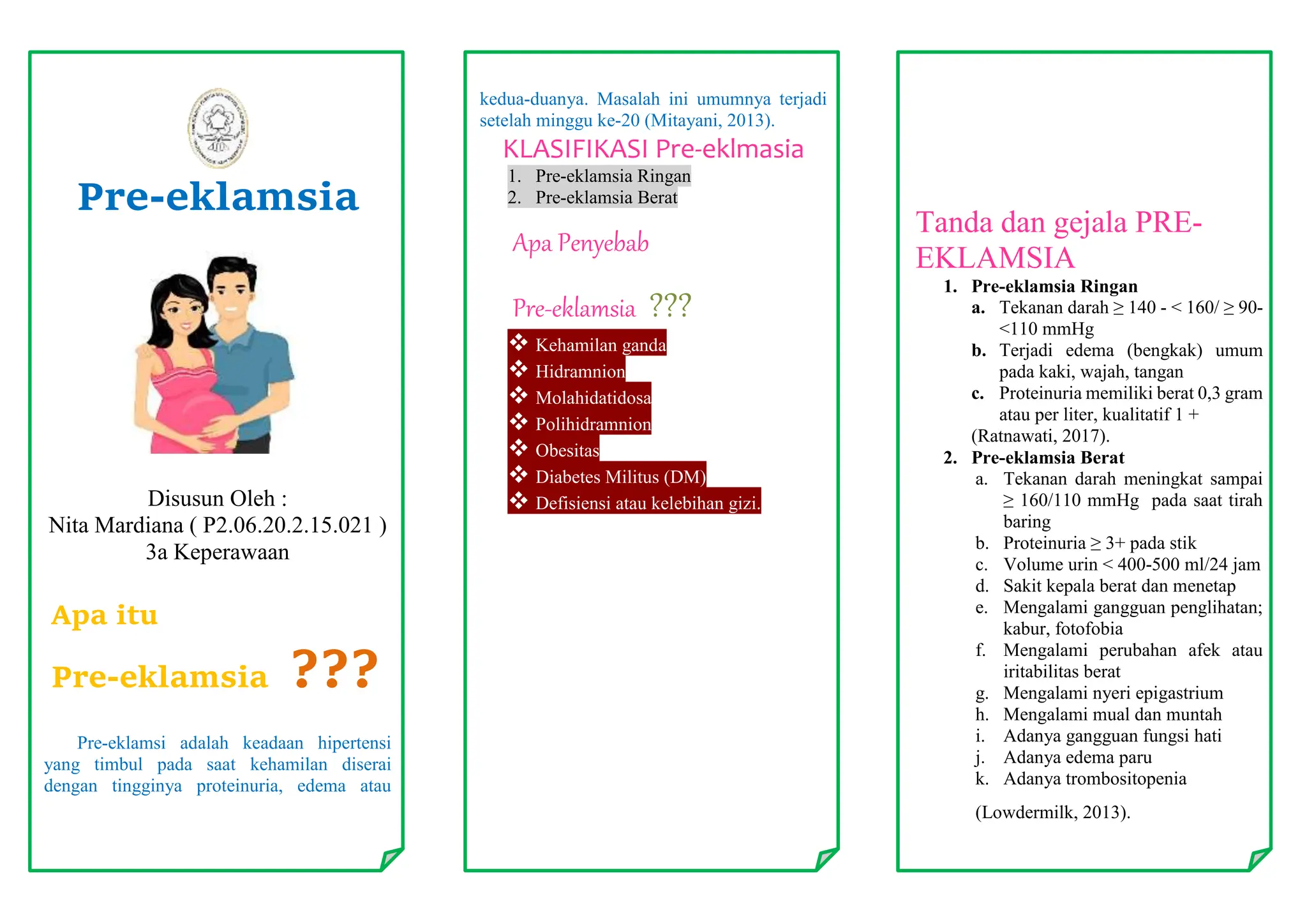 Leaflet Preeklamsia berat pada ibu hamil | DOCX