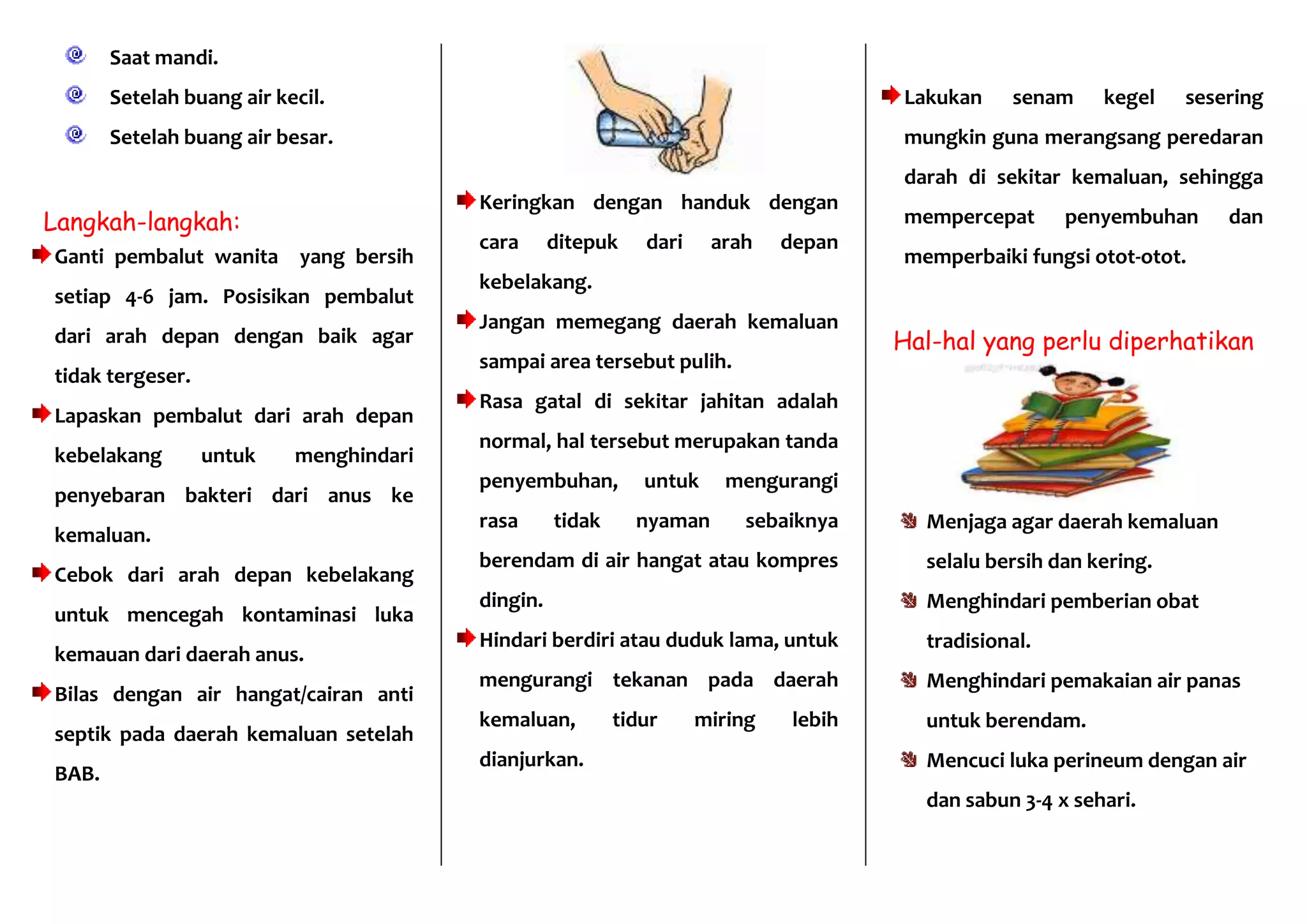Leaflet perawatan perineum | DOCX