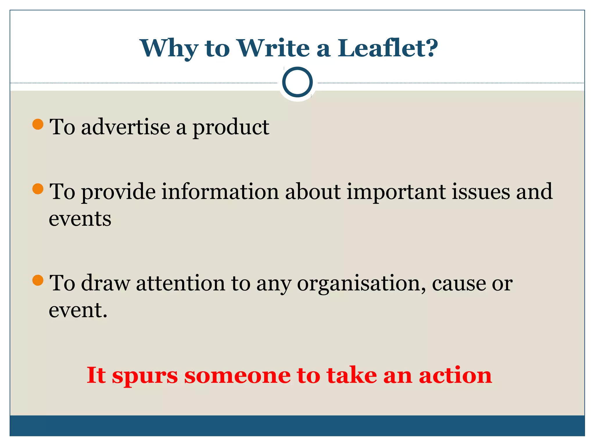 Leaflet Writing presentation | PPT