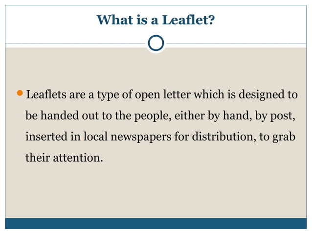 Leaflet Writing presentation | PPT