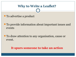 Leaflet Writing presentation | PPT