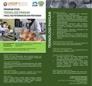 Leaflet Prodi Teknologi Pangan Undip | PDF