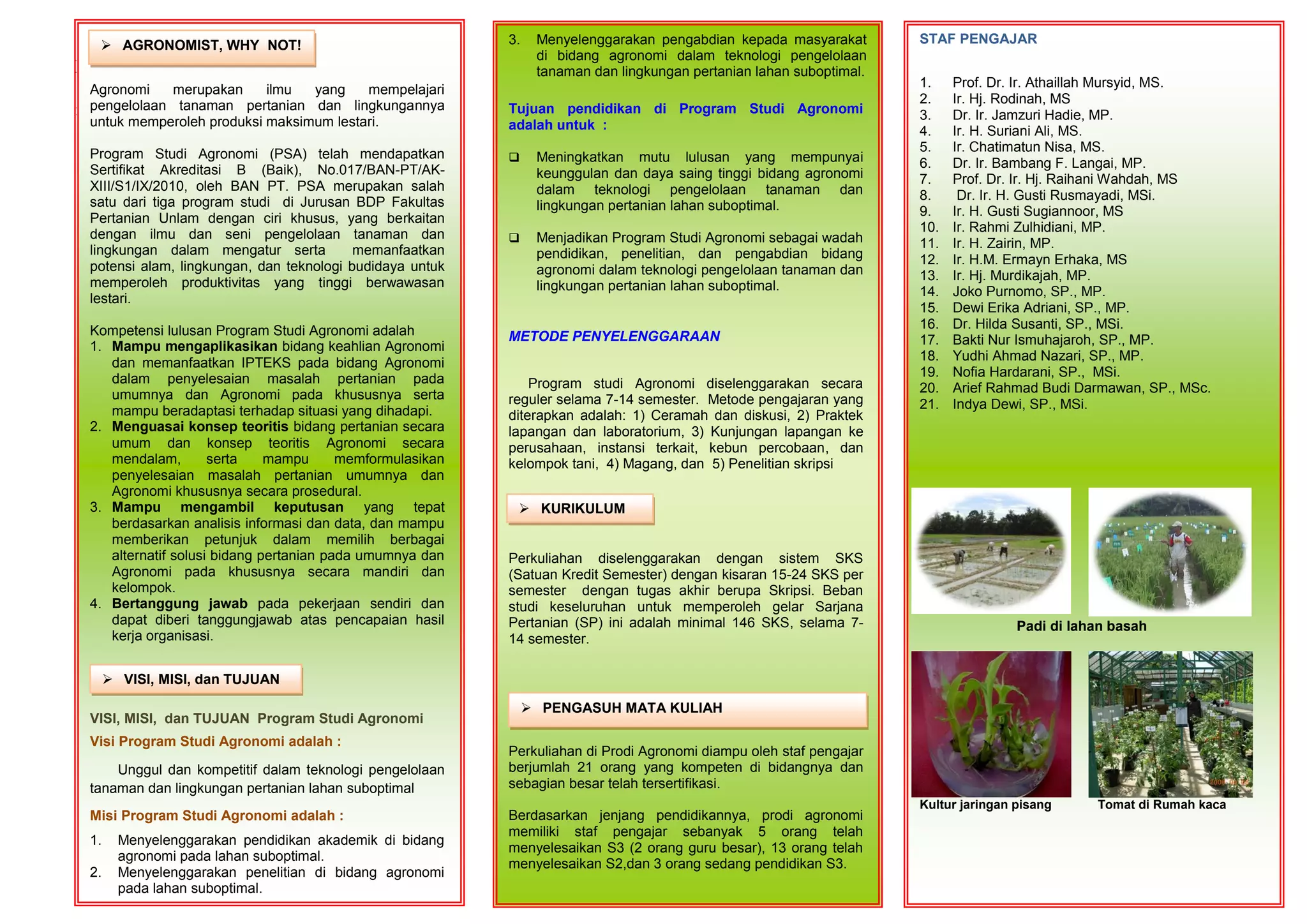 Leaflet ps agronomi 2014 | PDF