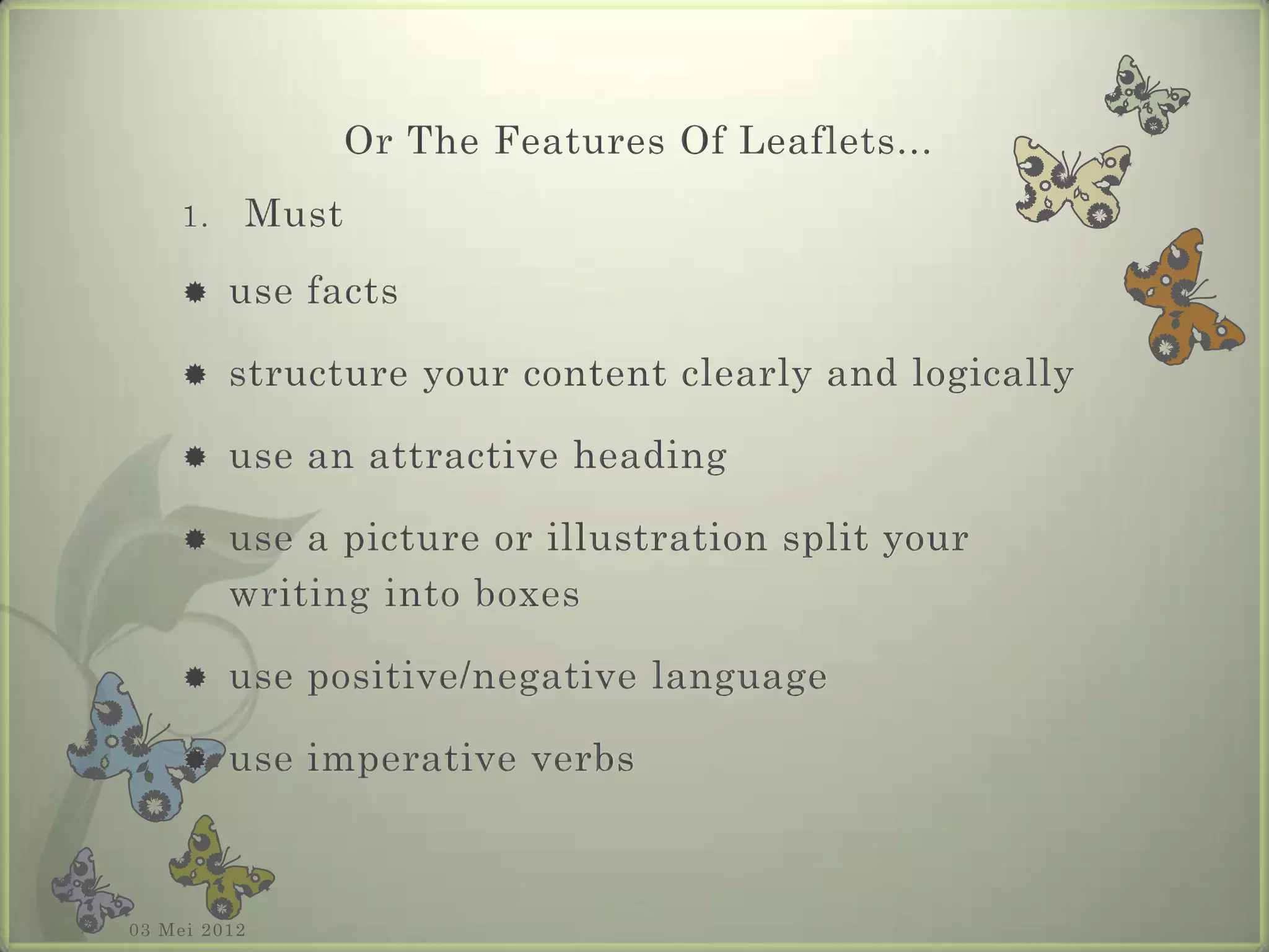 Leaflets, English Grade 8 | PPTX