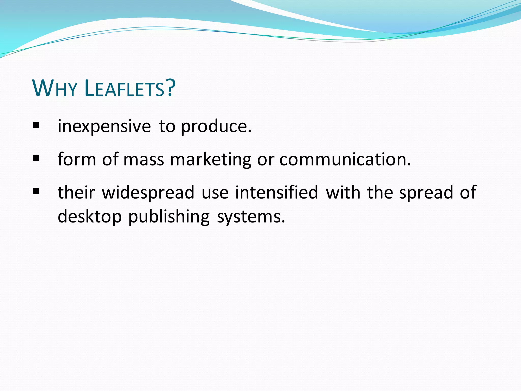 Leaflets and Brochures | PDF