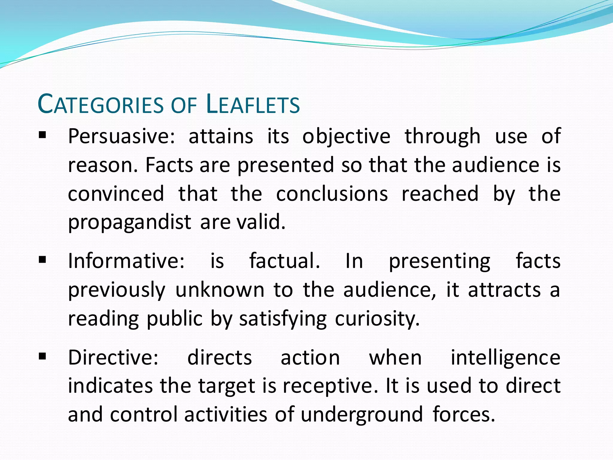 Leaflets and Brochures | PDF