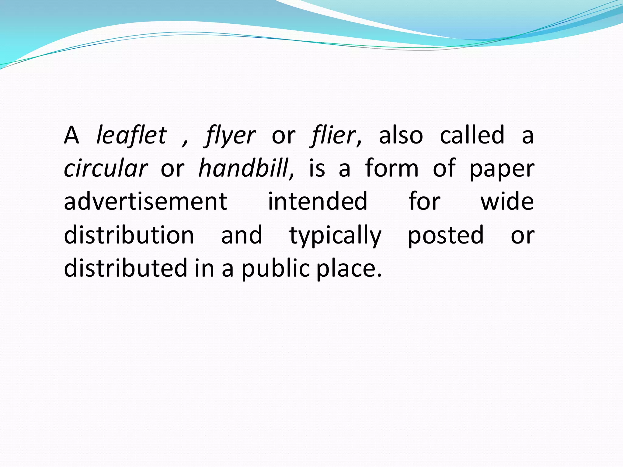 Leaflets and Brochures | PDF