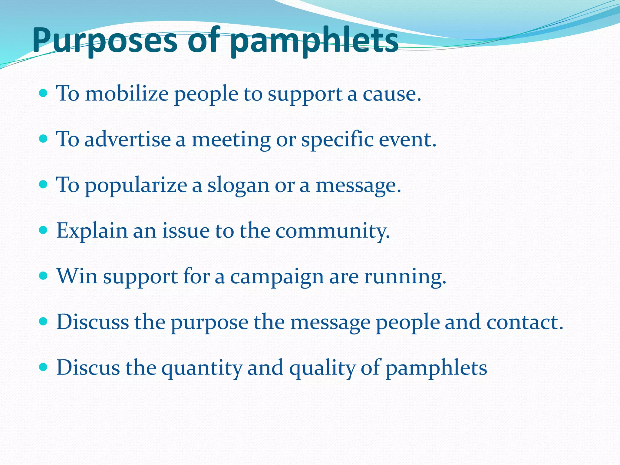 Leaflets and pamplets | PPTX