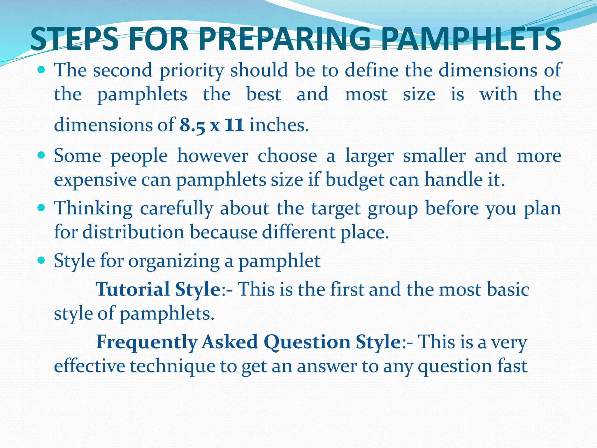 Leaflets and pamplets | PPTX