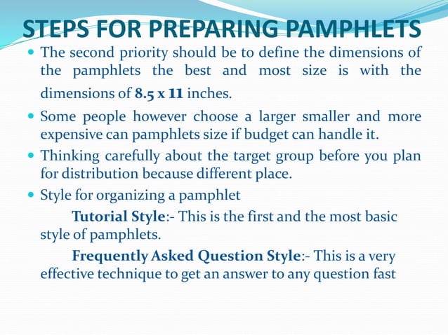 Leaflets and pamplets | PPTX