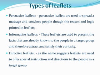 Leaflets and pamplets | PPTX