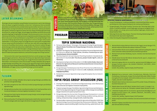 Leaflet semnas agrotec edu unpad | PDF