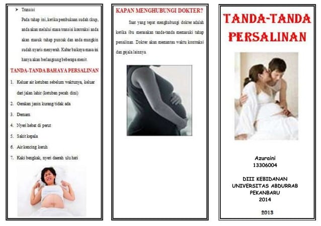 Leaflet tanda melarirkan | DOCX