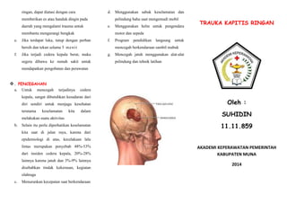 Leaflet trauma kapitis ringan | DOCX