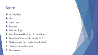Lean and Agile Supply Chain Management, Article Review.pptx | Logistics | Business